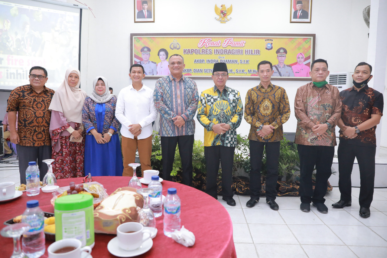 Bupati Inhil Bersama Forkopimda Hadiri Kenal Pamit Kapolres Inhil